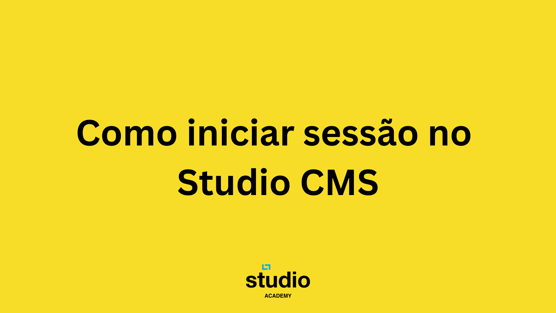 Como Fazer Login no Backoffice do StudioCMS